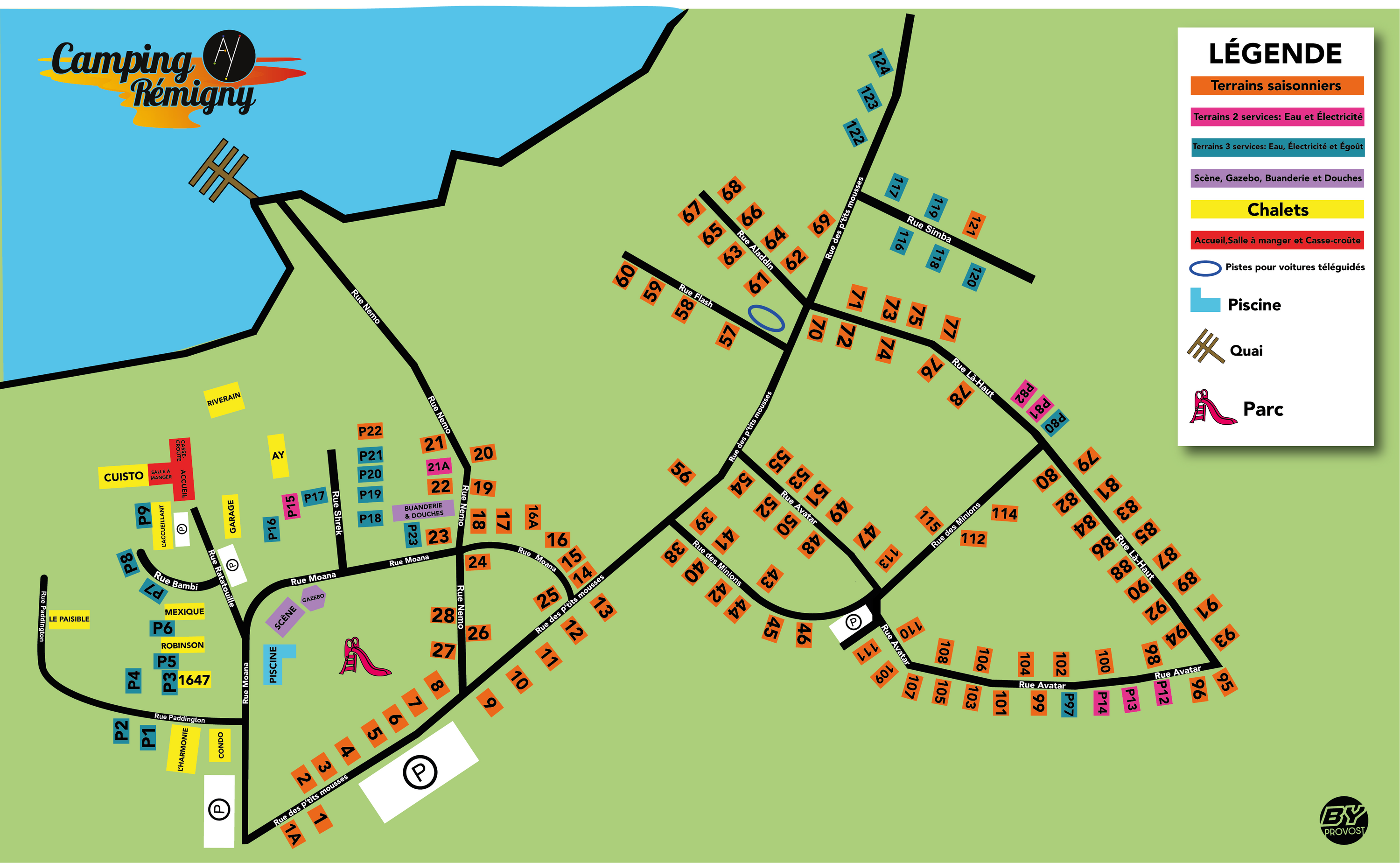 Emplacements de camping – Camping Remigny